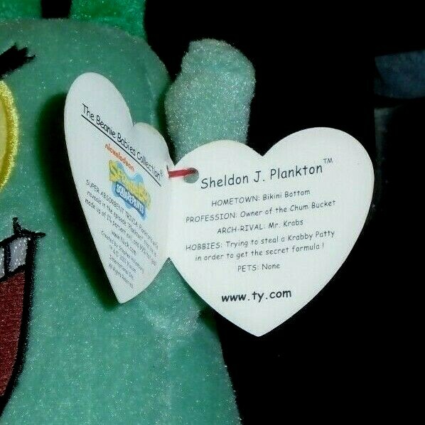 2012 Ty Beanie Baby Sheldon J. Plankton Spongebob Squarepants for sale ...