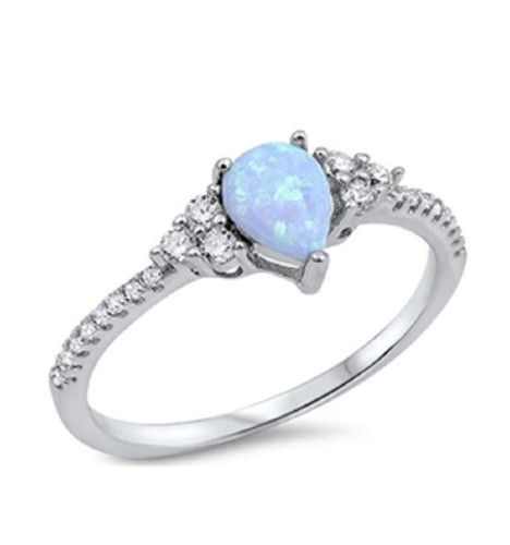 Classical Design Simulated Opal & Moissanite Women's Wedding 10K White Gold Ring | eBay.de