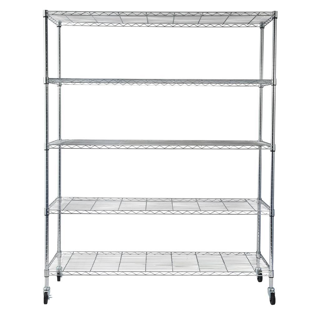 5 Tier Heavy Duty Large Wire Shelving Unit NSF Metal Shelf Rack ...