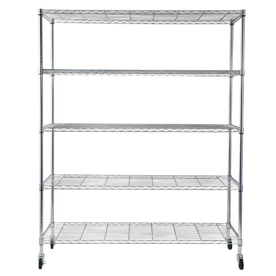 5 Tier Heavy Duty Large Wire Shelving Unit NSF Metal Shelf Rack ...