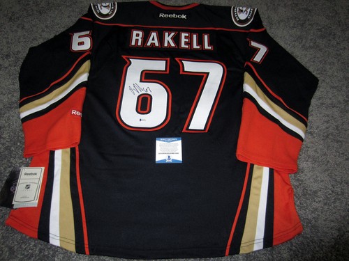 RICKARD RAKELL Anaheim Ducks SIGNED Autographed JERSEY w/ BAS COA New ...