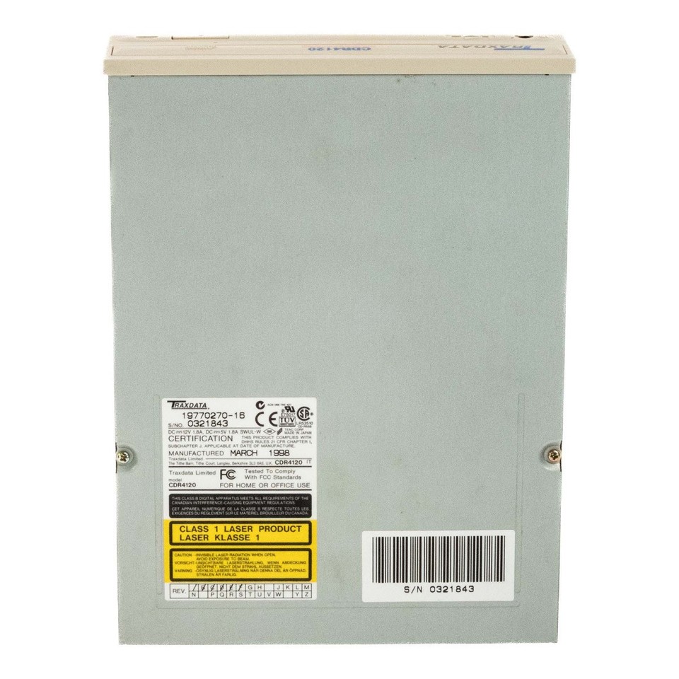 Internal Drive Burner TRAXDATA CDR4120 CD-RW Drive 50-Pin SCSI 5.25 ...