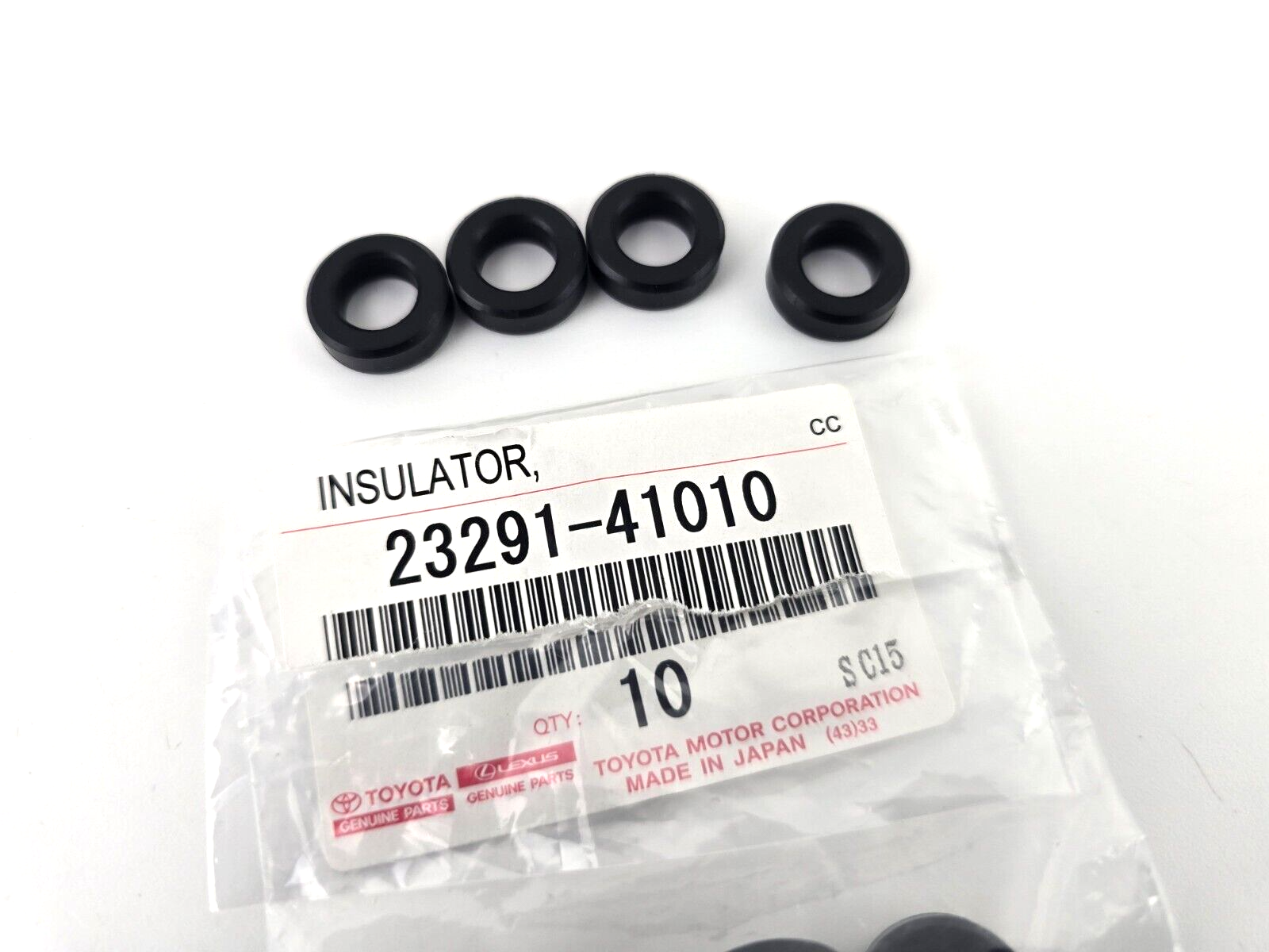 Toyota Lexus Genuine Fuel Injector Seal Kit (x4) 1979-2013 23291-41010 ...