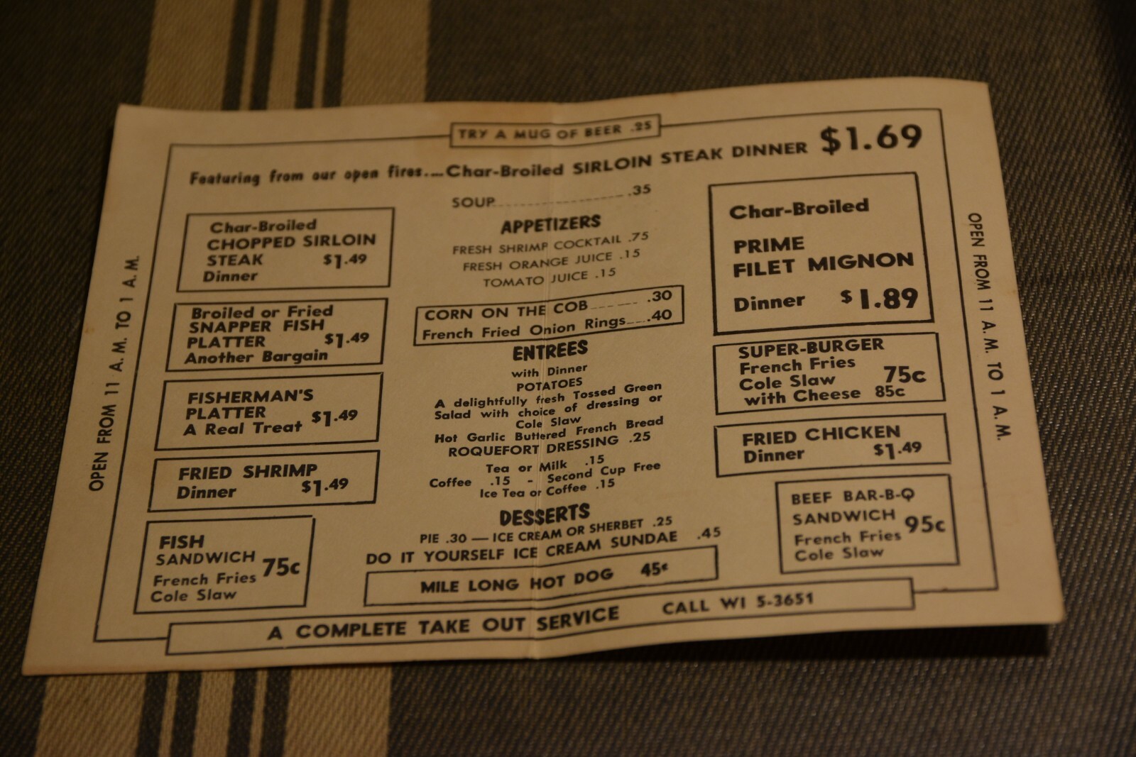 BLACK ANGUS Restaurant Lounge Steak House Menu Miami Beach Vintage | eBay