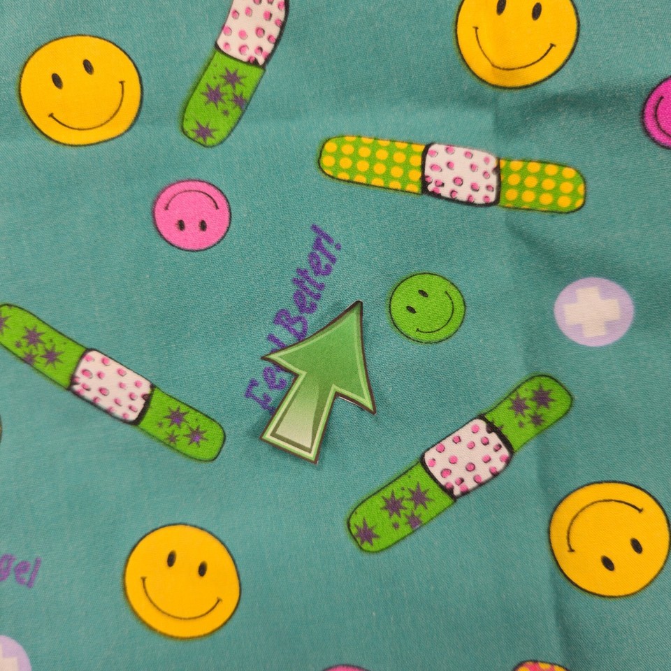 MHD Scrubs Womens Scrub T-Shirt Size Large Smiley Face Feel Better Get ...