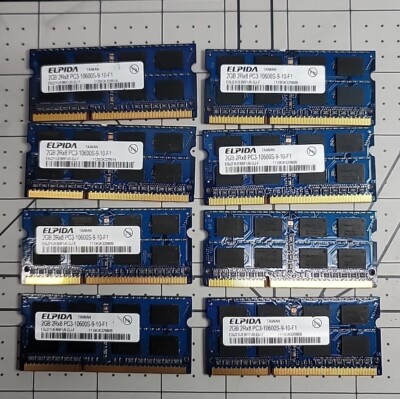 Elpida 2GB 2RX8 PC3 - 10600S-9 Laptop RAM Memory - BULK LOT 🏆 | eBay