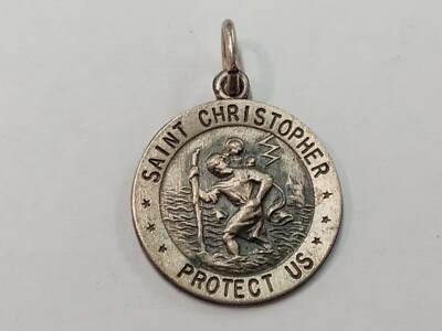 Saint St Christopher 'Protect Us' 925 Sterling Silver Medal US Air ...