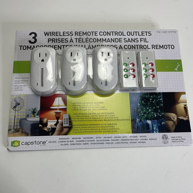 Capstone Lighting Set Of 3 Wireless Remote Control Outlets 2 Remotes ...