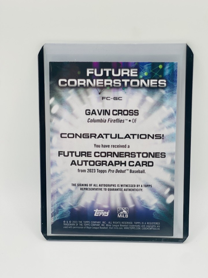 Gavin Cross Auto 2023 Topps Pro Debut Future Cornerstones /25 RC KC ...