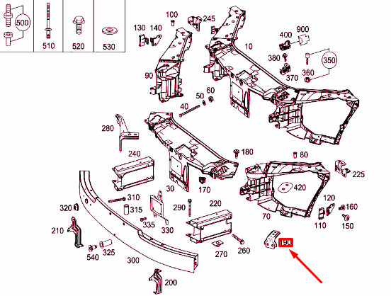 Mercedes-Benz S-class W222 Left Radiator Support A2226205900 OEM for ...