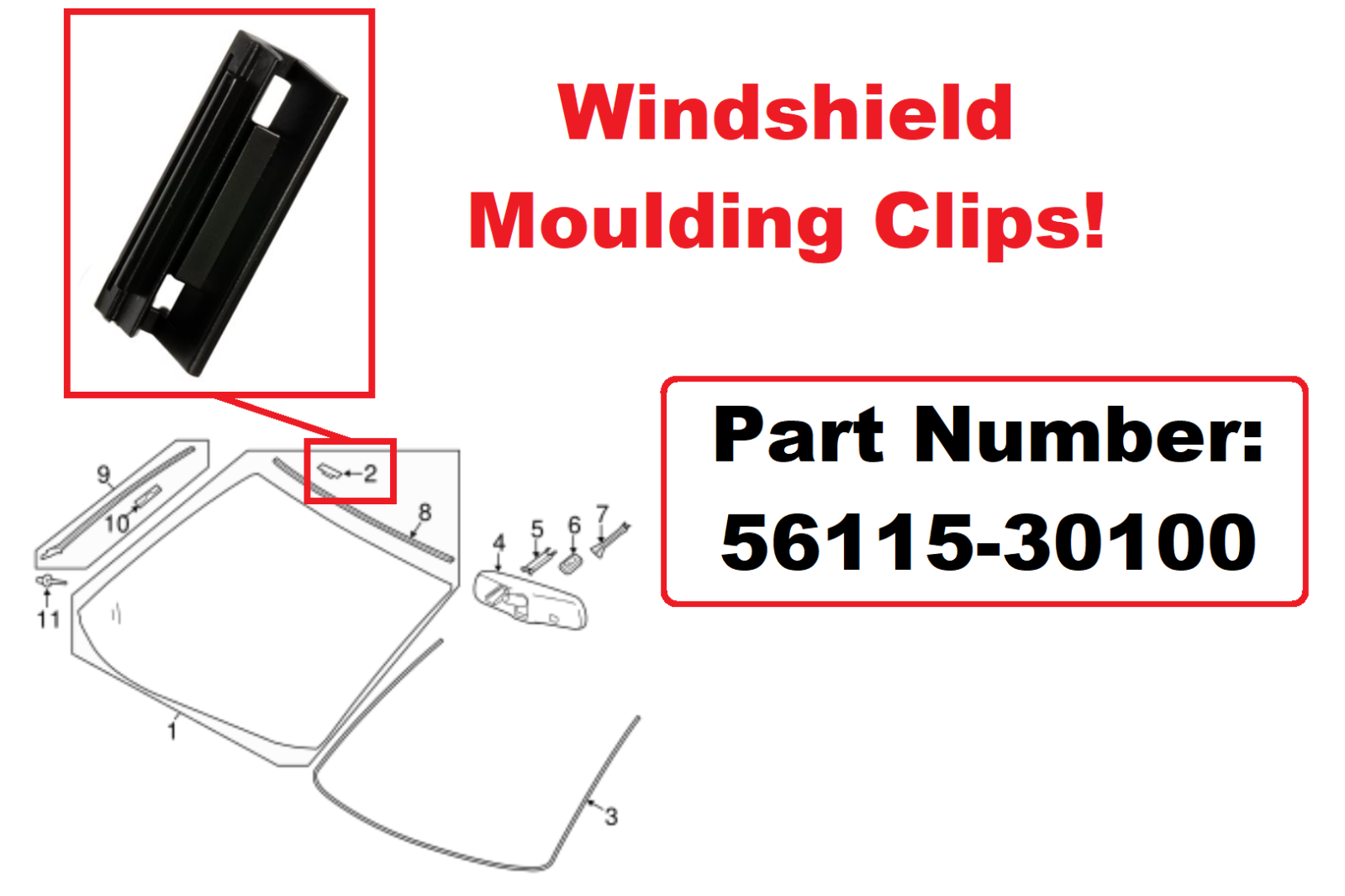 8 NEW WINDSHIELD CLIPS! FOR TOYOTA 4RUNNER TACOMA RAV4 LAND CRUISER ...