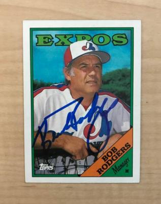 BOB RODGERS MONTREAL EXPOS SIGNED AUTOGRAPHED 1988 TOPPS CARD #504 W ...