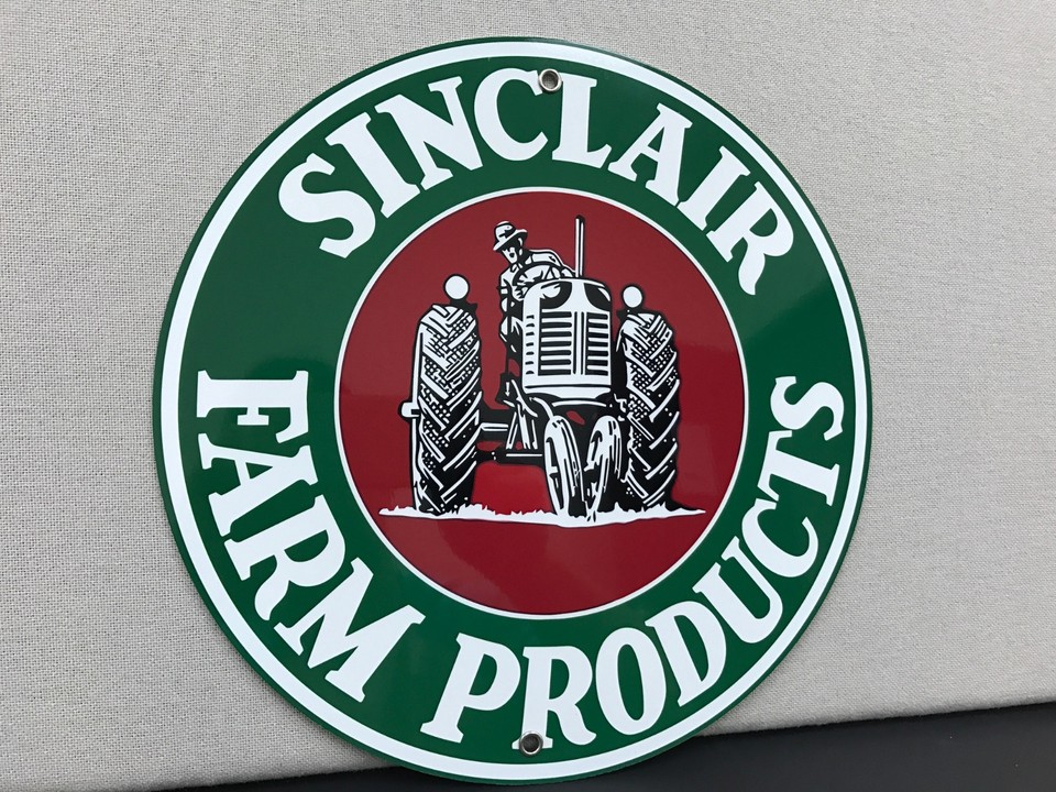 Sinclair Farm Products farming vintage sign garage round gasoline oil ...
