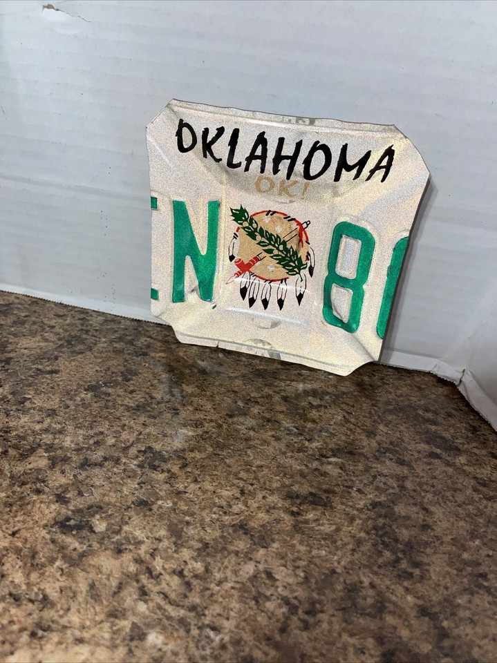 Original Authentic Oklahoma License Plate Ashtray Oklahoma OK! N 8 | eBay