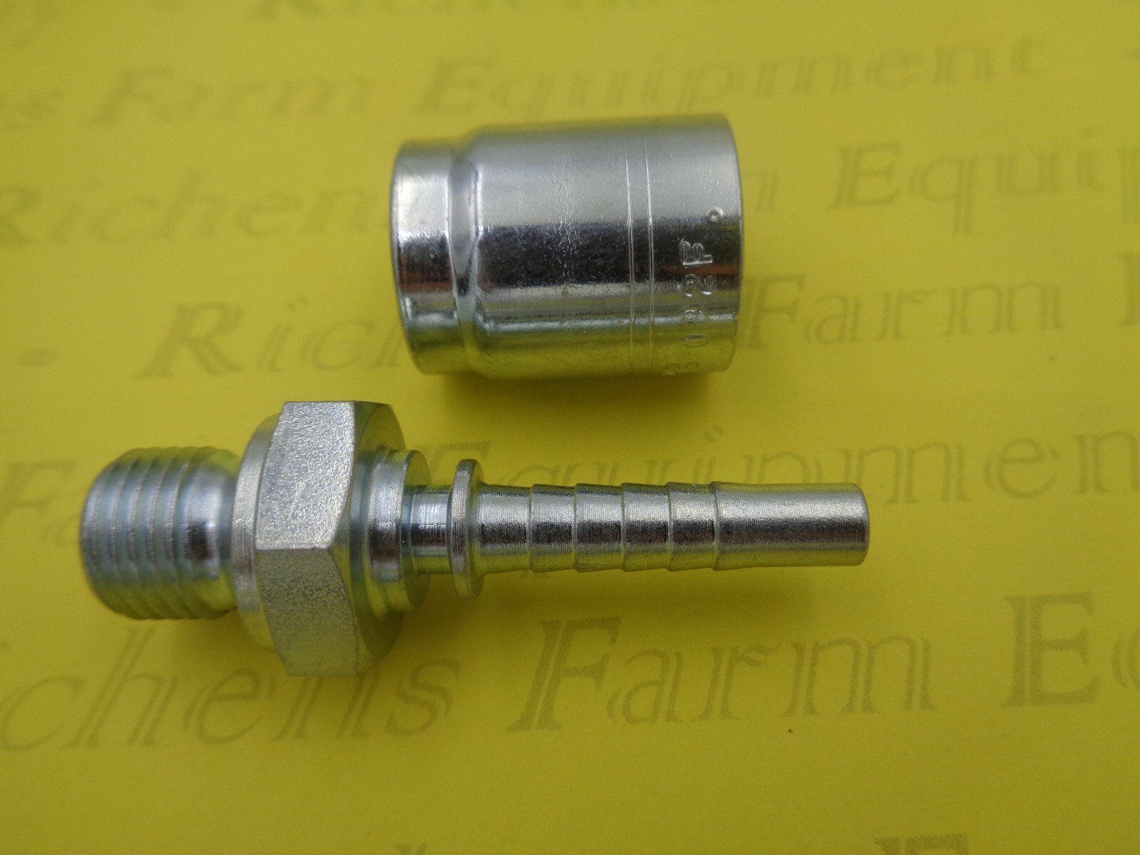 1/4 Hydraulic Hose Crimp 2 piece Fitting/Insert with 2 Wire Ferrule BSP ...
