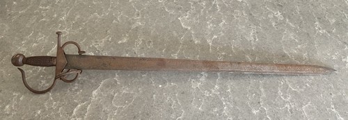 Antique Sword w/Wire Wrapped Hilt— Dark Patina Heavy Pitting | eBay