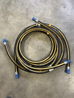 PARKER HYDRAULIC HOSE 372-10 5/8” 4 SPIRAL (3) 10’ HOSES WITH 70 SERIES ...