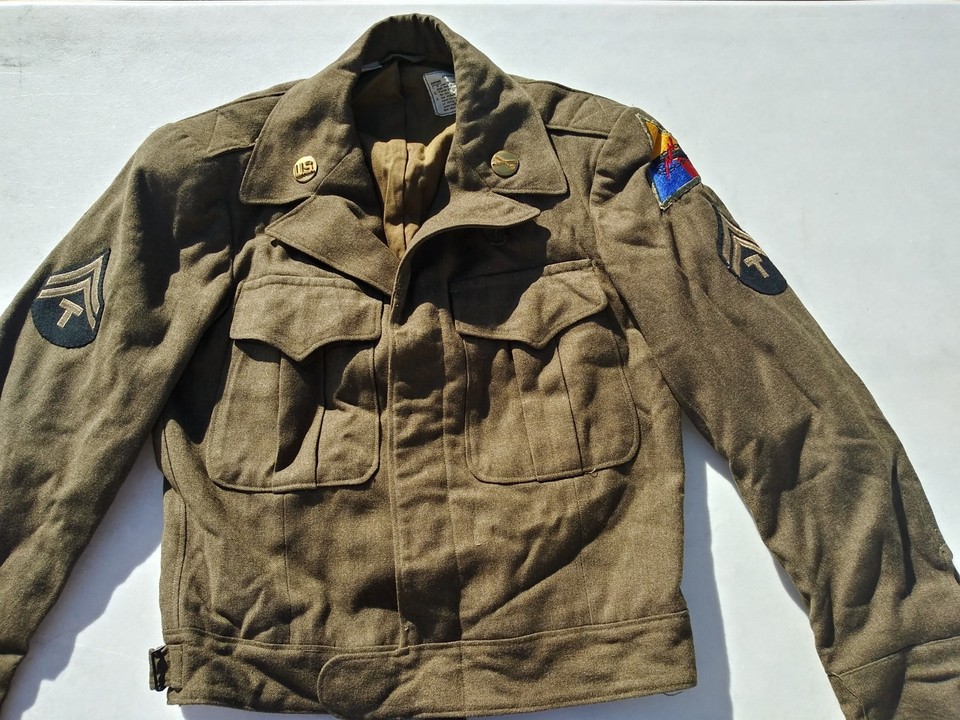 WW2 US Army Ike Jacket Armor Div Tech Corporal Size 36S MFG Security ...