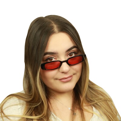 ShadyVEU Retro 90's Colorful Tint Lens Shades Rectangular Clout Slim ...