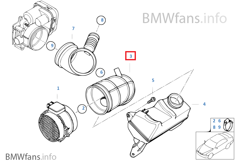 New BMW E39 528i M52 , E38 728i Air Intake Rubber Boot 09/98 ...