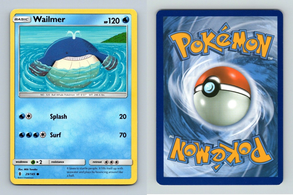 Wailmer Evolution Card WATER Type COMPLETE Evolution Card Set Pokemon