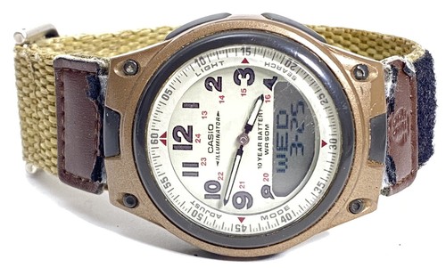 Casio Illuminator Telememo 30 WR 50M 2747 AW-80 Khaki / Military ...
