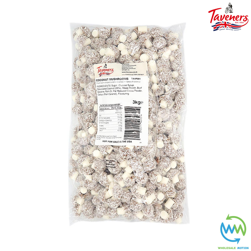 COCONUT MUSHROOMS Sweets CANDY Retro CHEWY TRADITIONAL Taveners PICK N ...