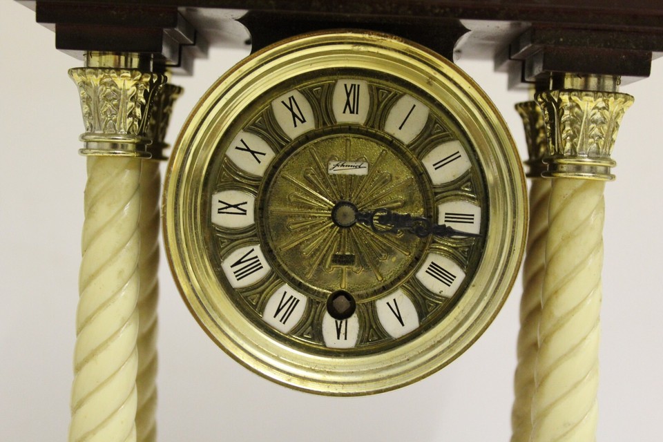 Johmid Pillar Mantle Clock Plastic vintage - in need of repair 6.5 x 4 ...