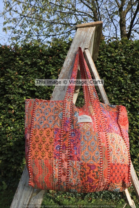Indian Tote Bags Quilted Handmade Cotton Patchwork Shoulder Shopping ...