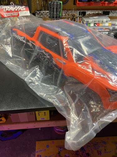 traxxas xmaxx body Orange With RPM roof Sliders | eBay
