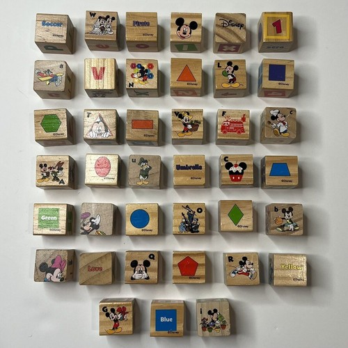 Disney Wooden Blocks Kids Learning Toys Shapes Numbers Letters Colors ...