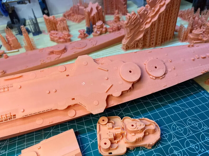 3D Printed 1/700 World of Warships: German Navy Rhone Heavy Cruiser ...