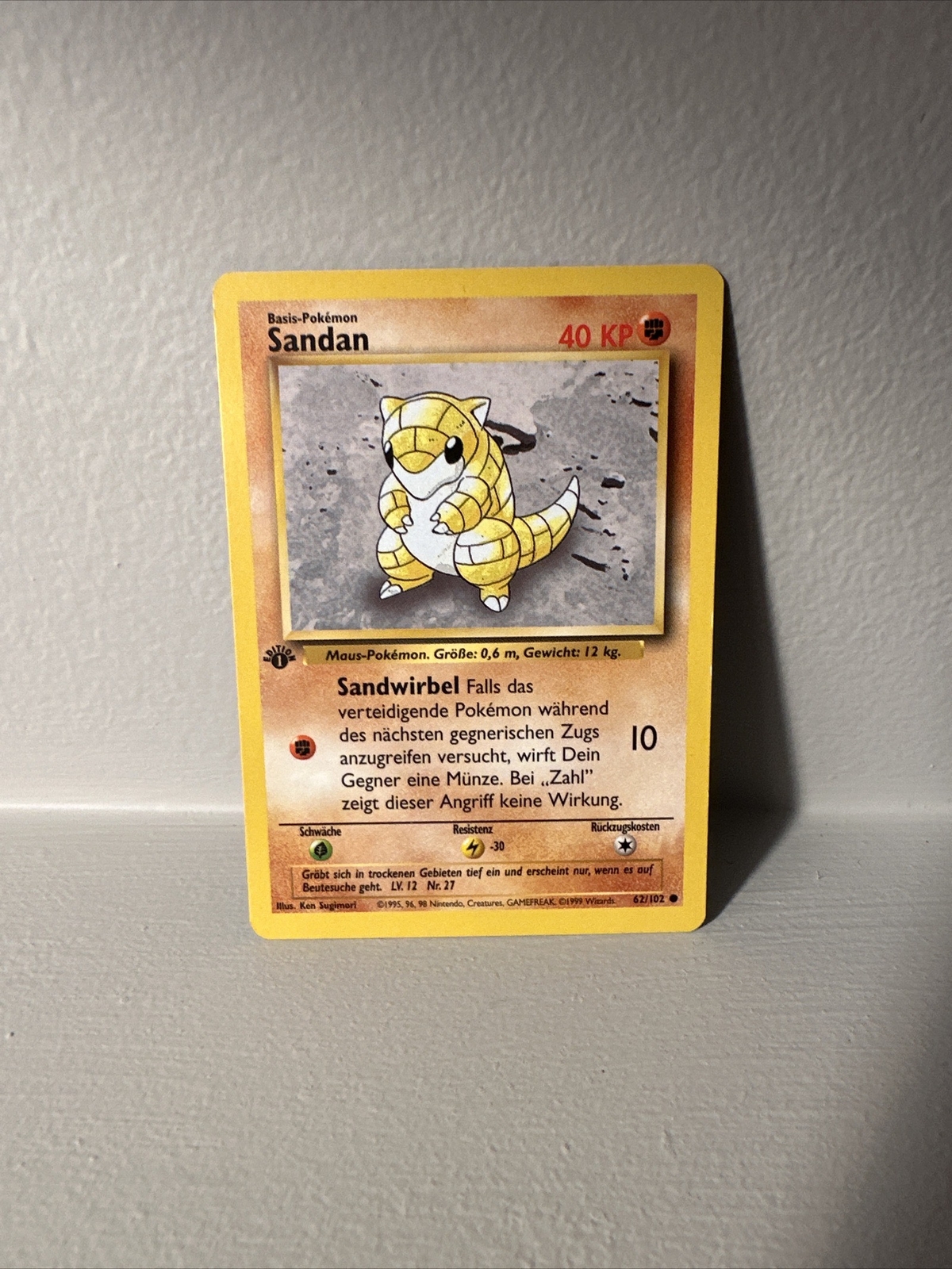 Pokemon PSA 9 MINT German Sandshrew Sandan 62/102 1st Edition Base Set ...
