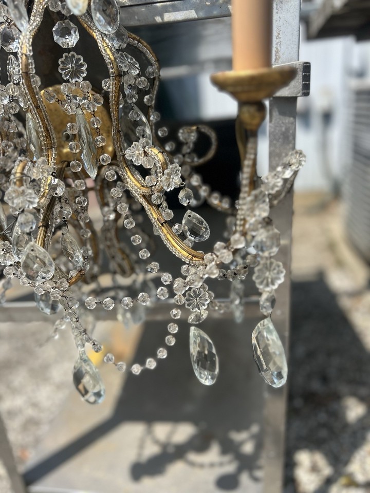 I Vintage Large Ornate Crystal Light Sconce Parts Only | eBay