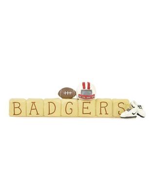 University of Wisconsin Word Block "Badgers" with Football & Helmet~So ...
