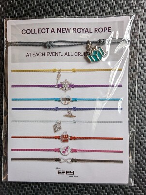 Royal Caribbean EFFY Rope Bracelet with Teal Gift Box Charm | eBay