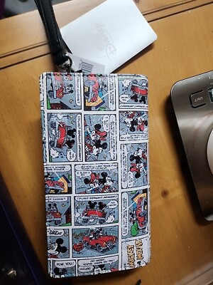 NWT Disney Parks Mickey Mouse Comic Strip Wallet Wristlet & Shoulder ...