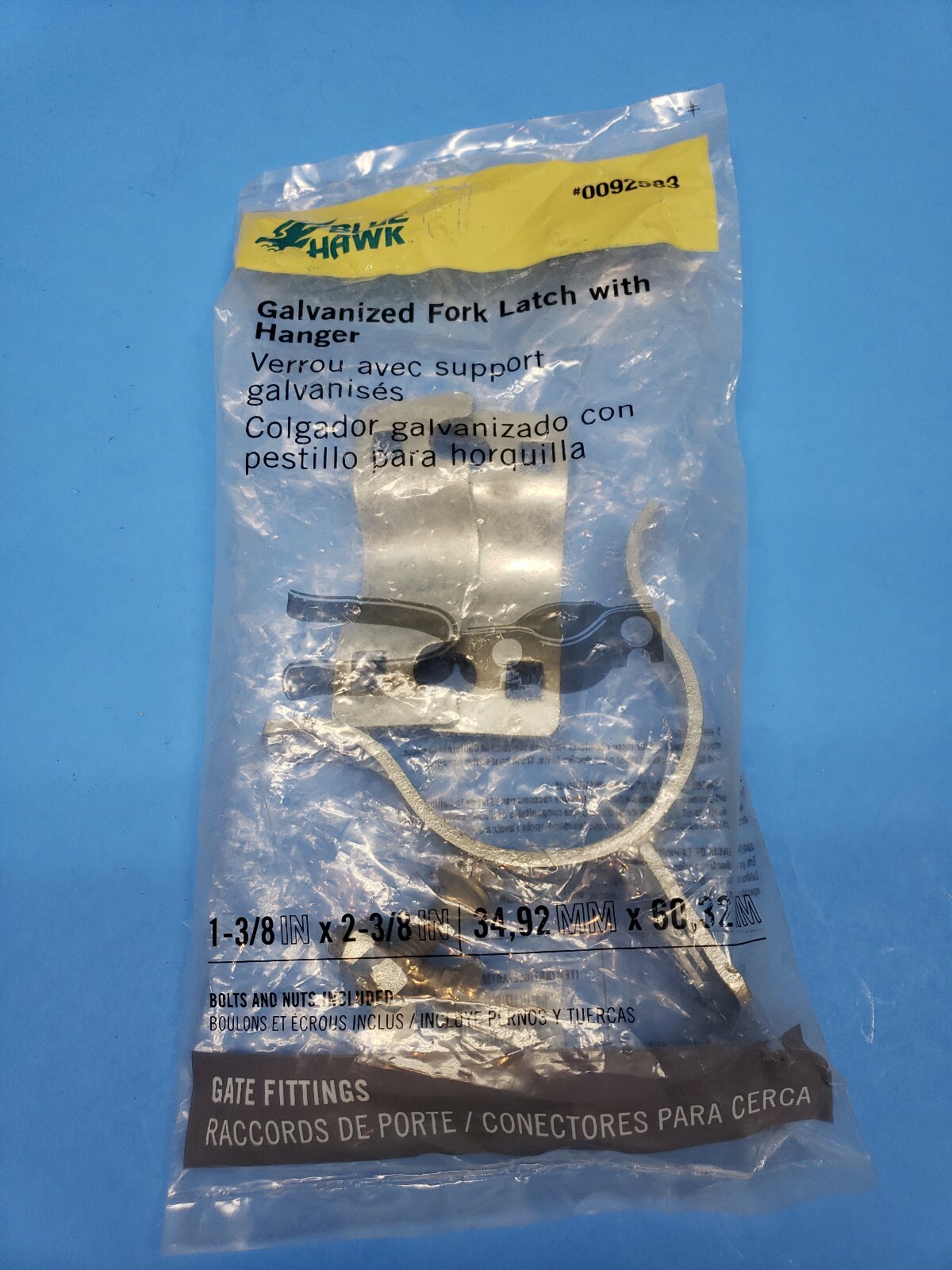 Blue Hawk Galvanized Yard Gate Fork Latch w/ Hanger 1-3/8" x 2-3/8 ...
