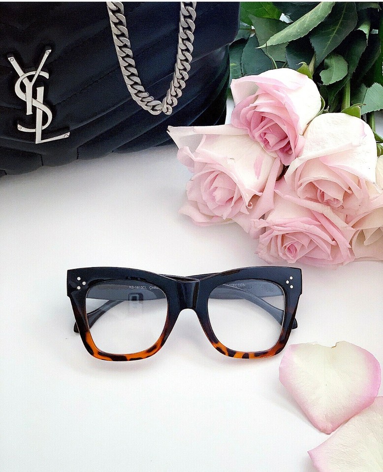 Big XL SQUARE Vintage Retro NERD GEEK Women Eyeglasses CATHERINE ...