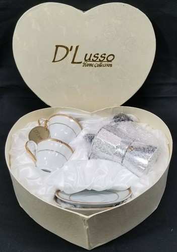 JJ) D'Lusso Home Collection Espresso Demitasse Coffee Cup Saucer Heart ...