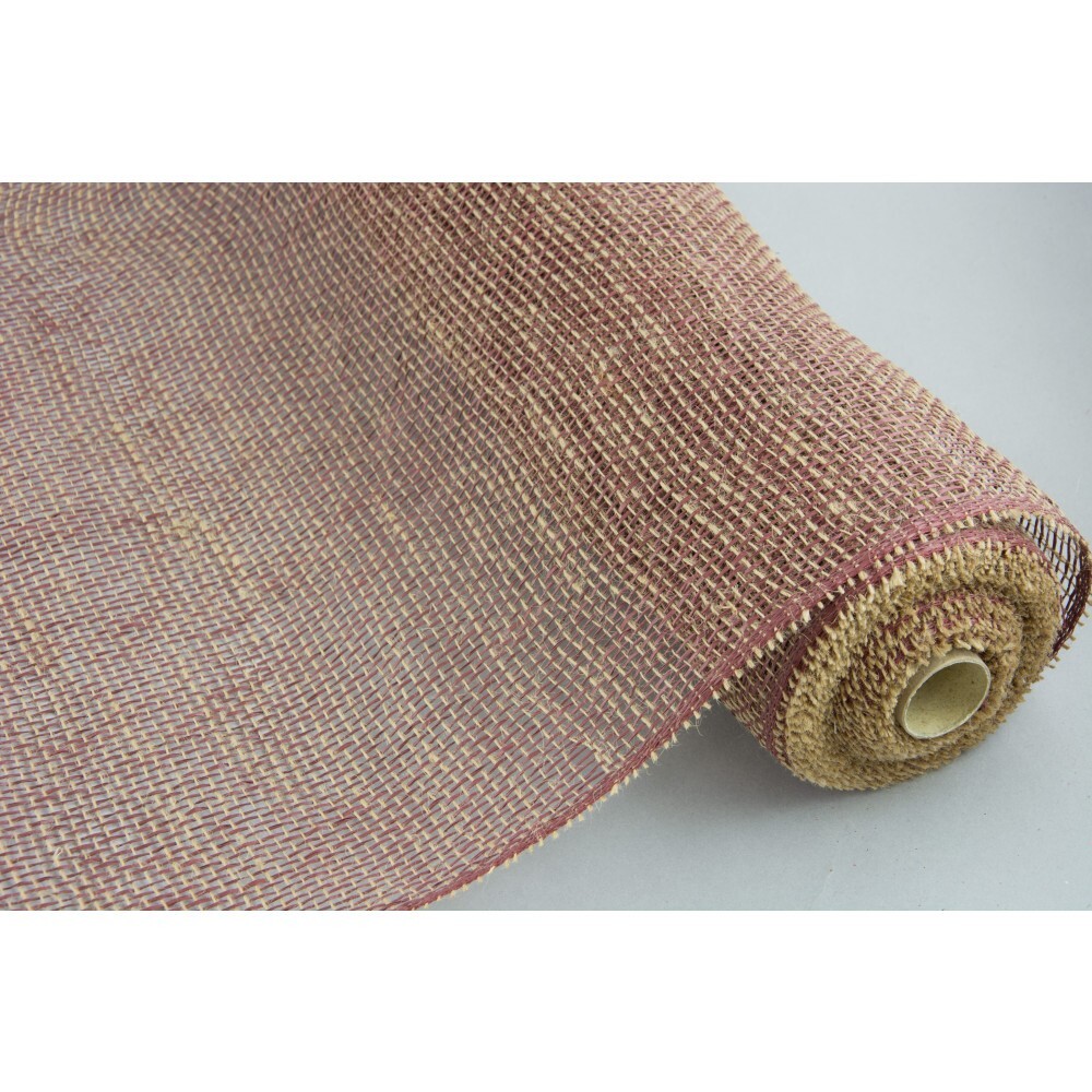 Poly Jute Mesh Roll, 10” x 10 yd Burgundy Tan, Rustic Burlap Wreath ...