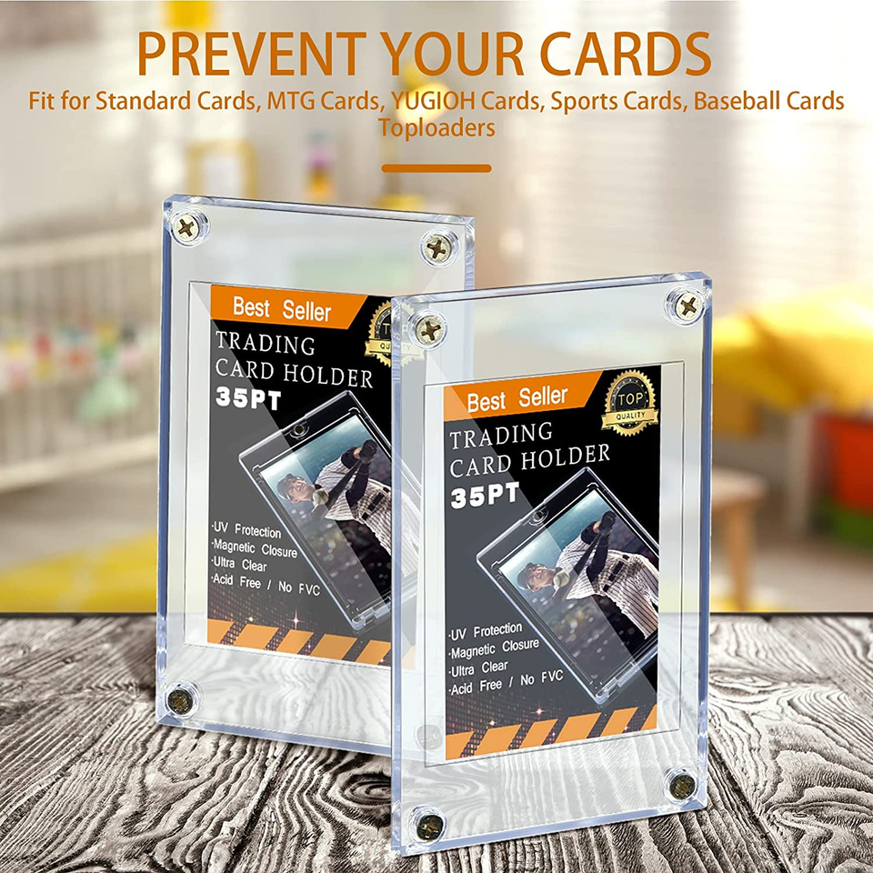Acrylic Card Holder Screw Trading Card Protector 35 PT Baseball Card ...
