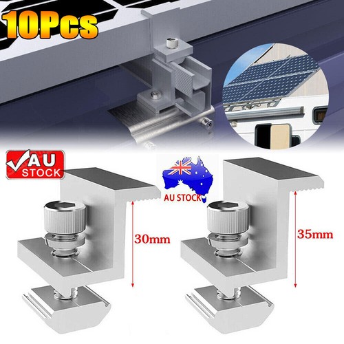 10PCS 30/35mm Solar Panel Rail Bracket Mounting Aluminium Fixing End ...