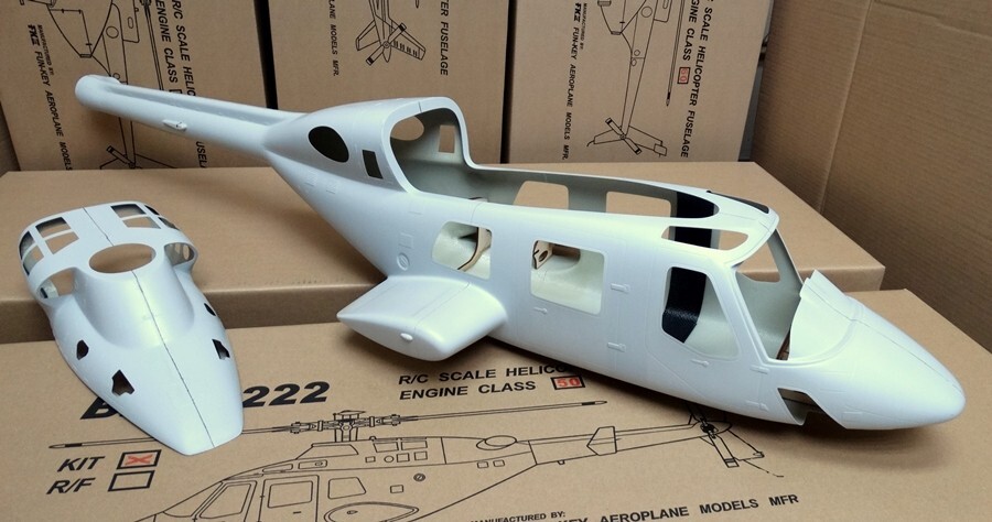 FUNLEY BELL 222 Scale Fuselage for .50 ( 600 ) size RC Helicopter ...