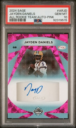 Jayden Daniels auto rookie card PSA 10 GEM POP 1***** ALL ROOKIE TEAM ...