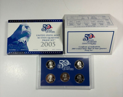 2005 U.S. Mint 50 State Quarters Proof Set, Box and COA | eBay