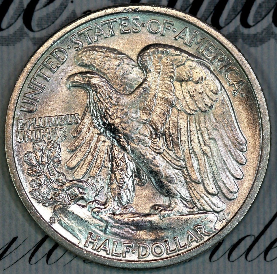 1936-S SOLID+ GEM BU MS WALKING LIBERTY HALF-DOLLAR DC241 ORIGINAL ...