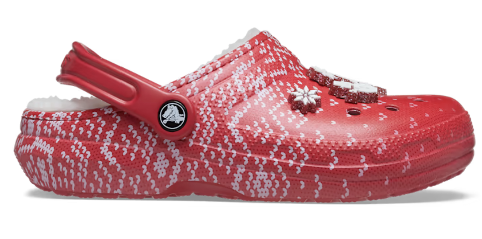 Crocs Classic Lined Holiday Charm Clog Christmas Red & White Men's 8 ...