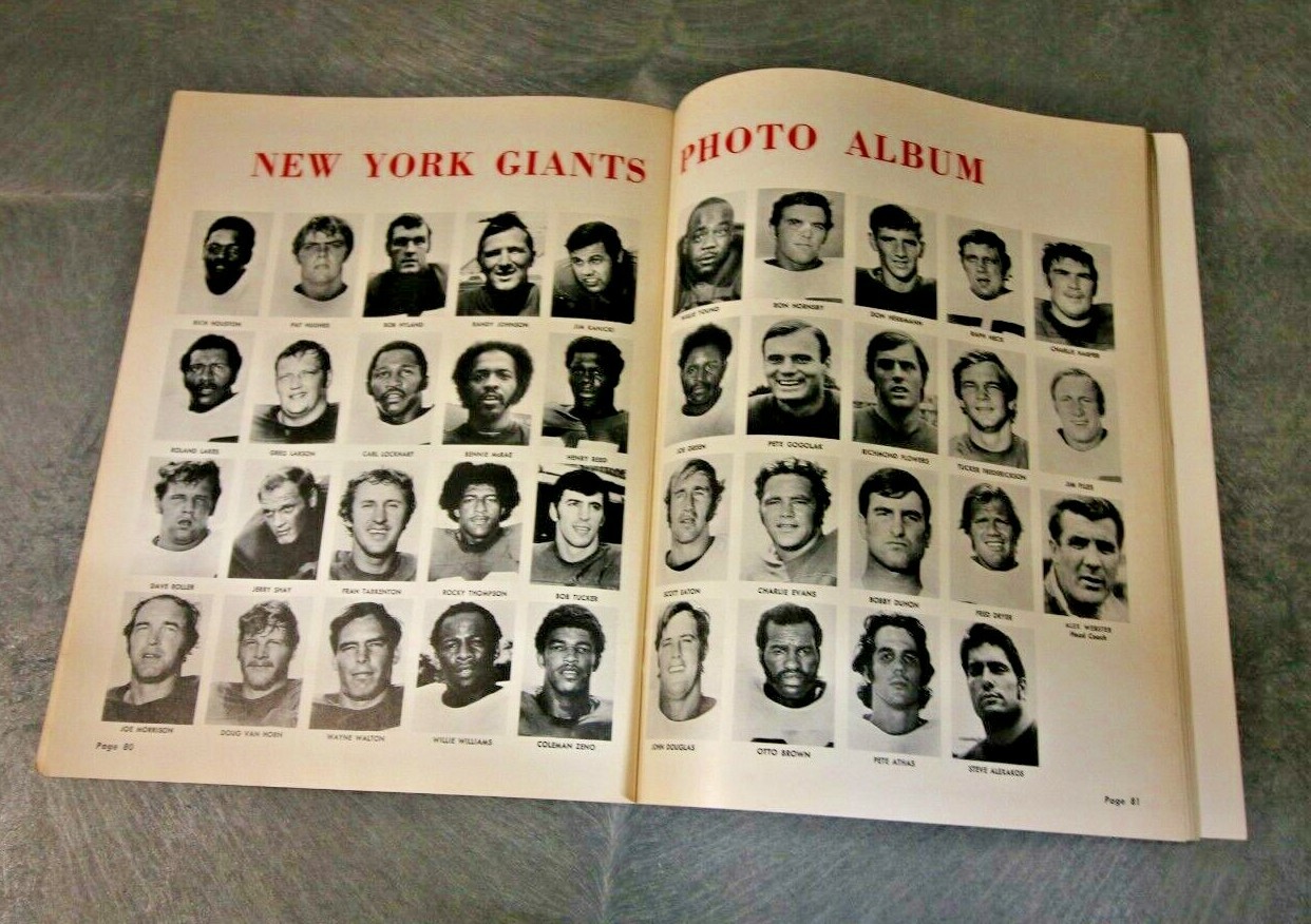 1971 NEW YORK GIANTS VS WASHINGTON REDSKINS PROGRAM NFL PRO FOOTBALL ...