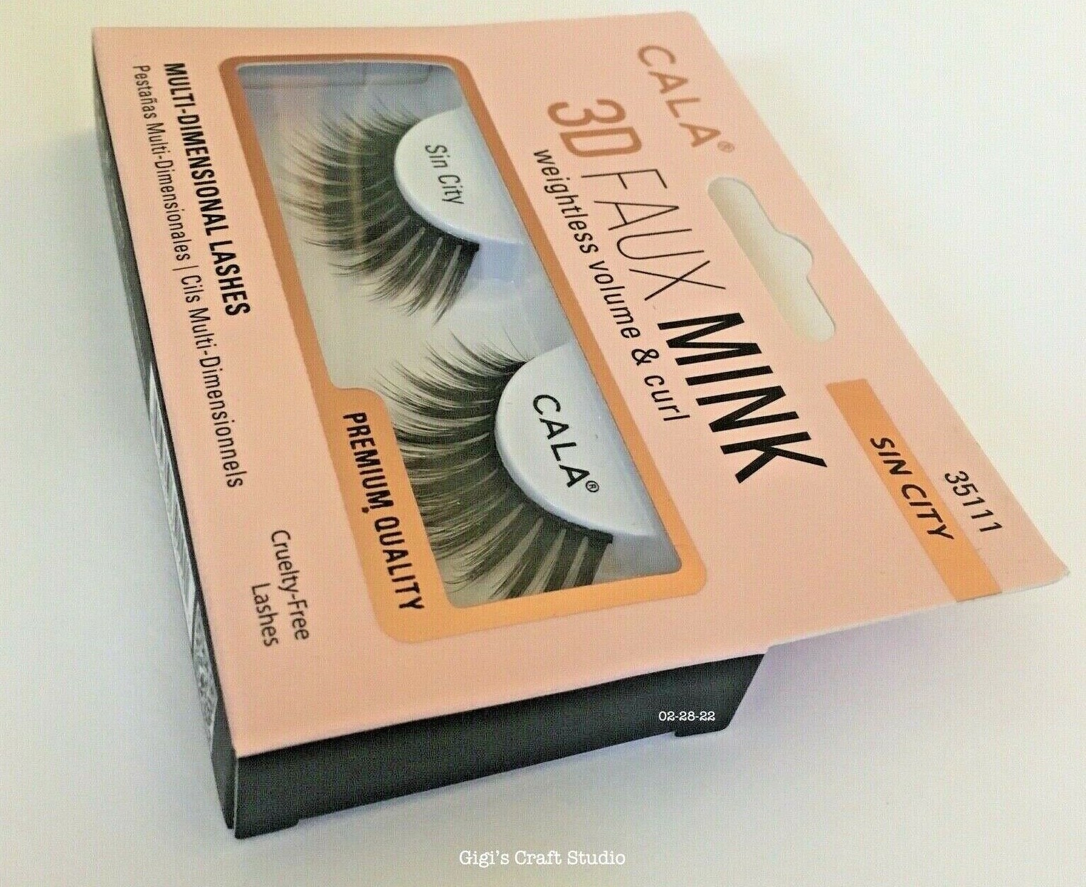 Cala EYELASH Pair False Lashes BLACK 3D Faux Mink SIN CITY #35111 NEW ...